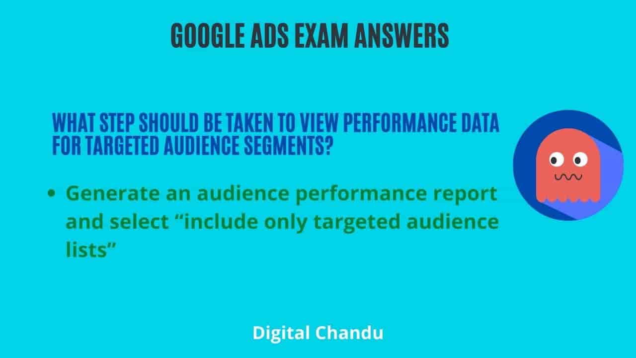 What Step Should Be Taken To View Performance Data For Targeted Audience Segments 